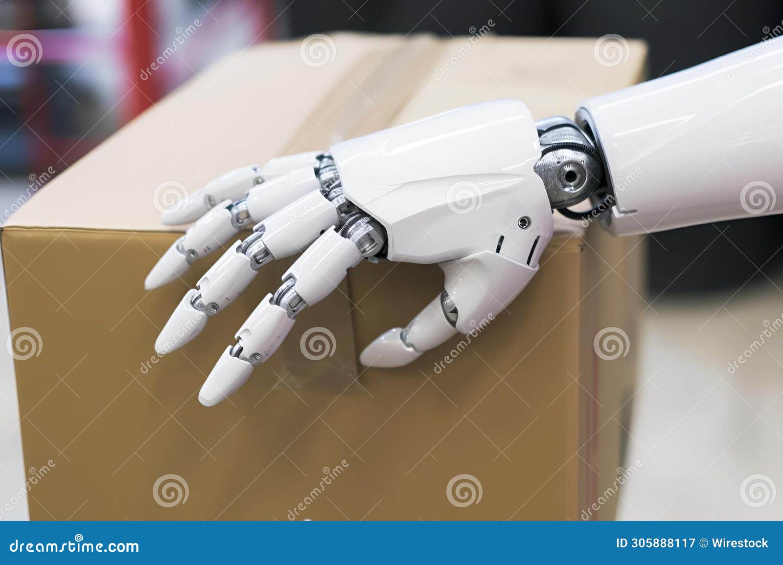 AI Generated Illustration of a Robotic Arm on a Package Stock ...