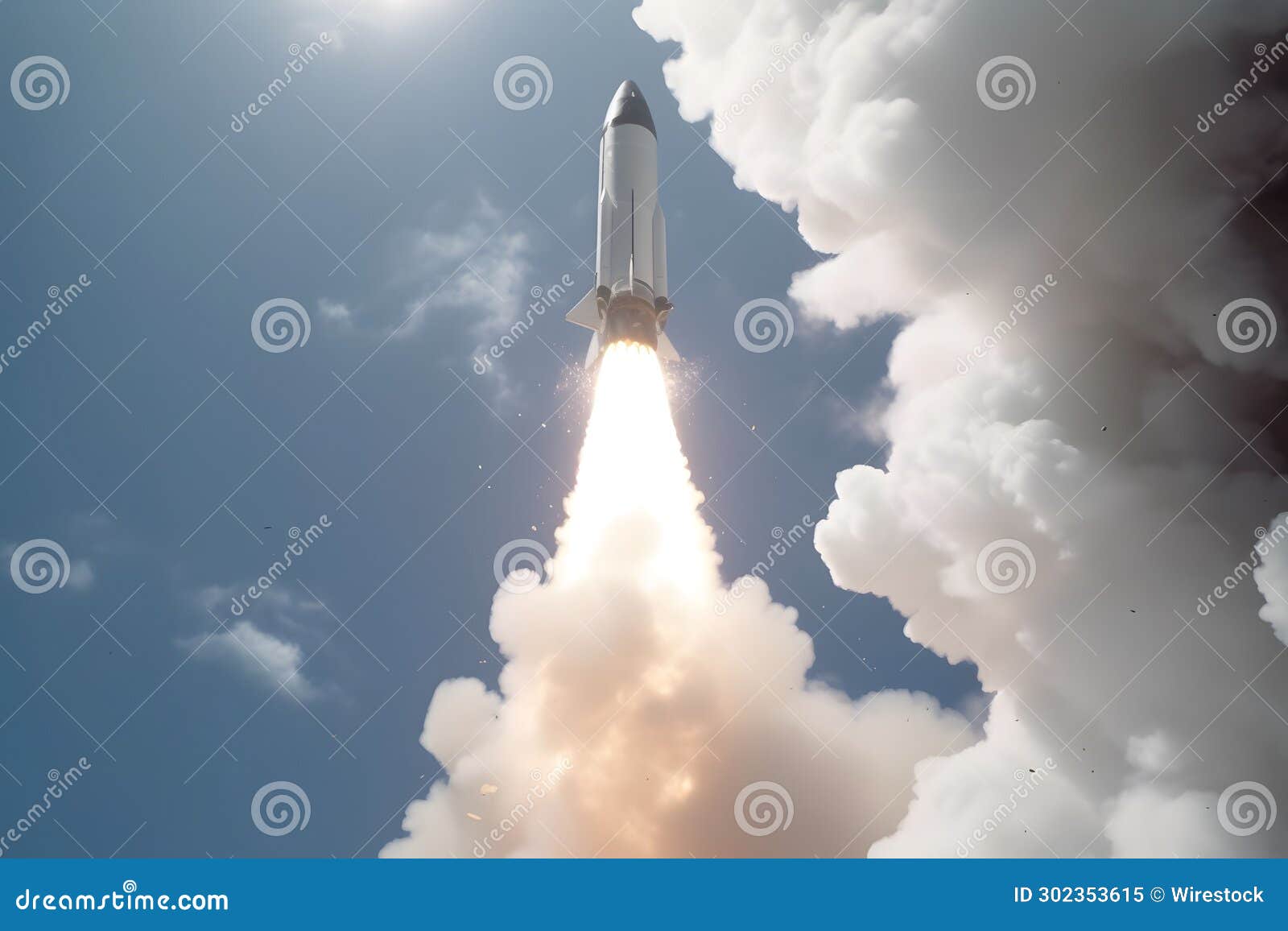 AI-generated Illustration of a Rocket Ship Taking Off. Stock ...