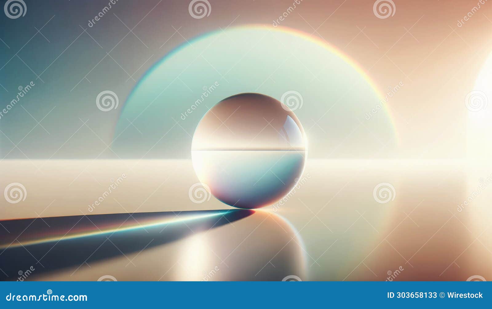 AI Generated Illustration of a Round Prism Casting a Spectrum of Light ...