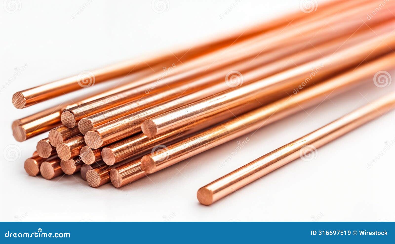 AI Generated Illustration of Row of Copper Rods Facing Camera Stock ...
