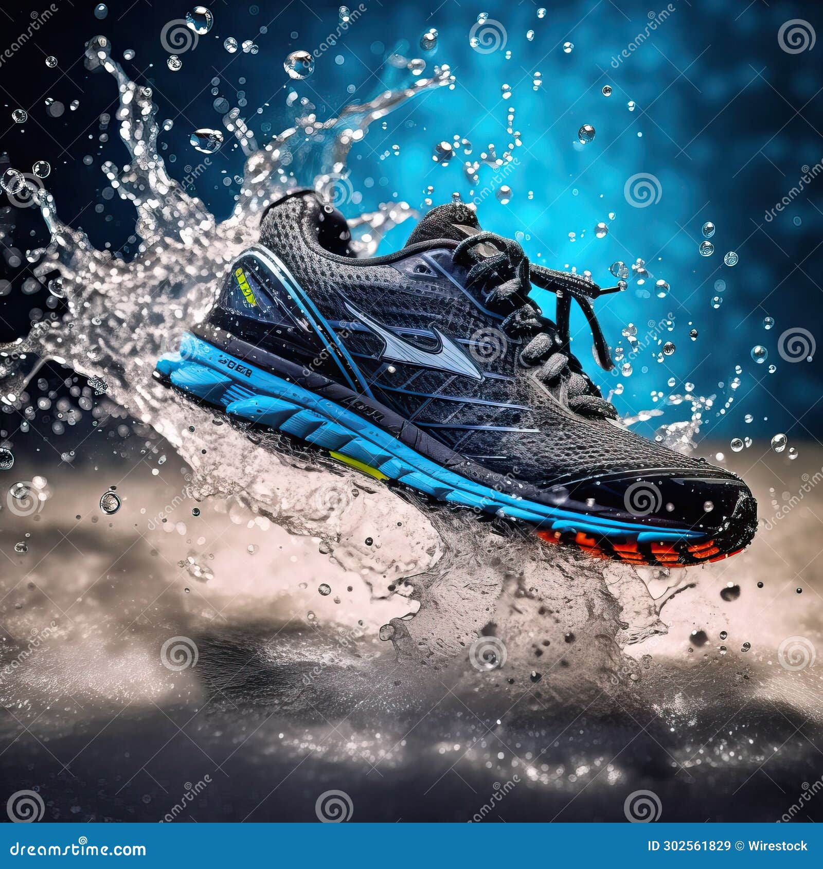 Running Man Liquid Artwork On Blue Background Stock Image ...