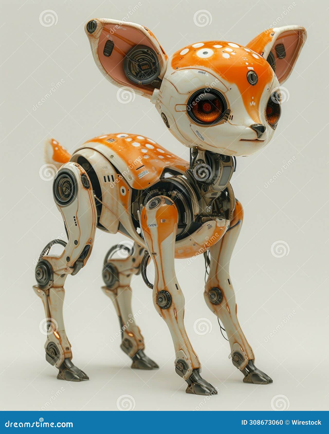 AI Generated Illustration of a Rusty Robotic Deer Figure Stock ...