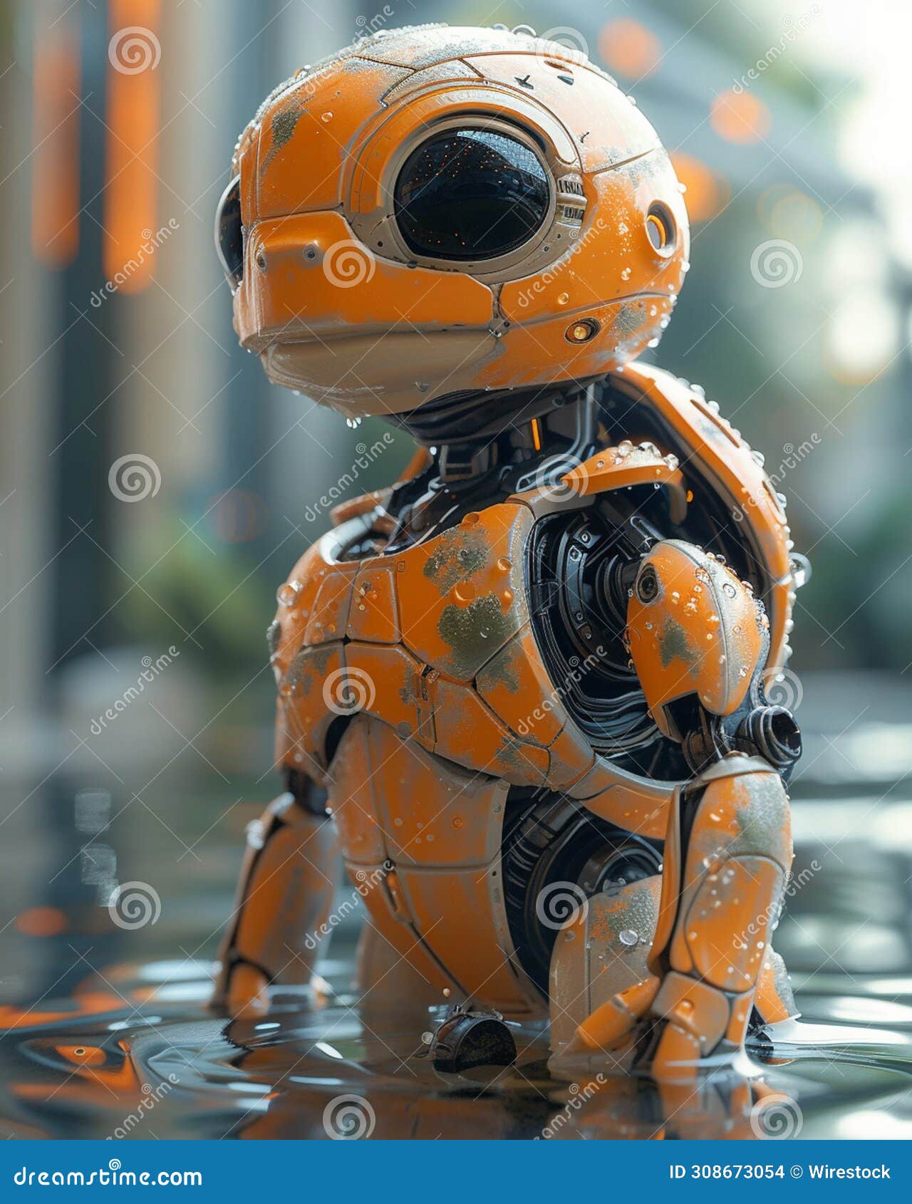 AI Generated Illustration of a Rusty Robotic Figure Stock Illustration ...