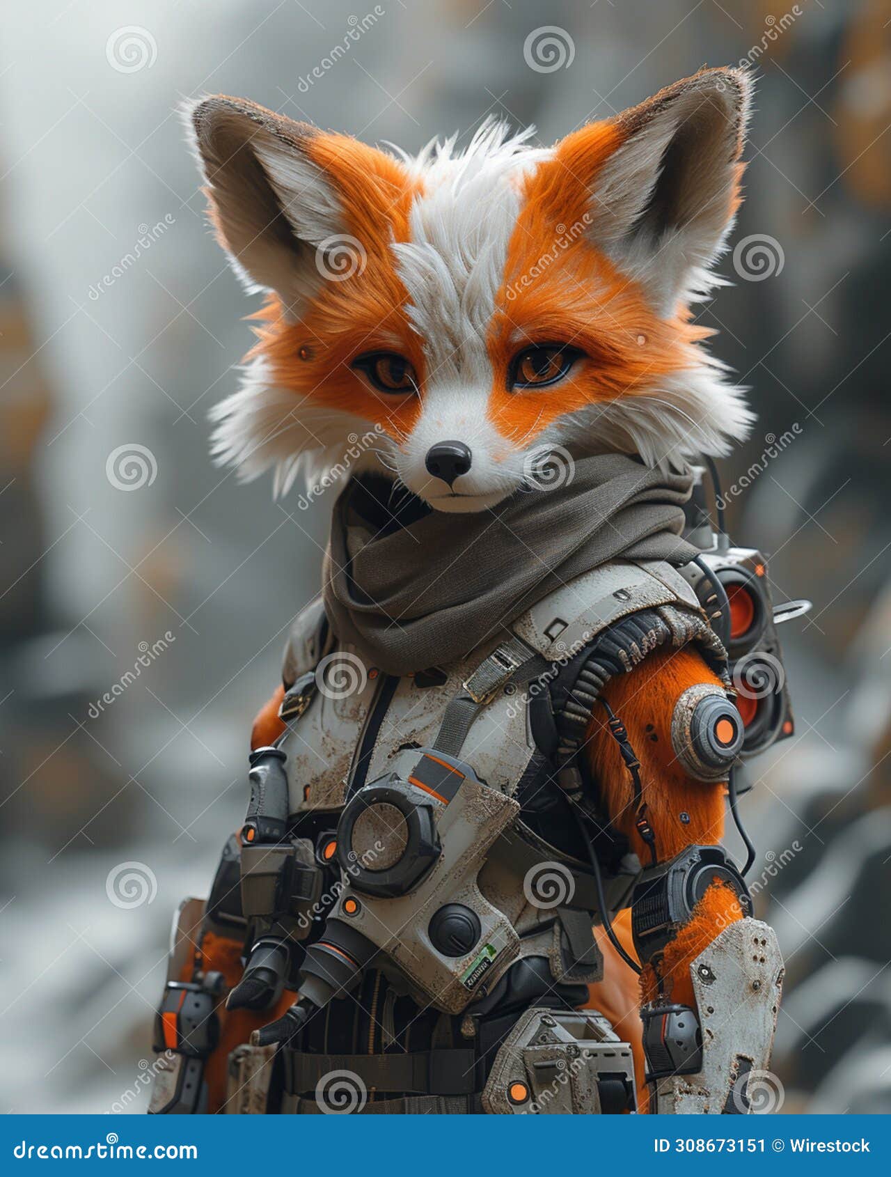 AI Generated Illustration of a Rusty Robotic Fox Figure Stock ...