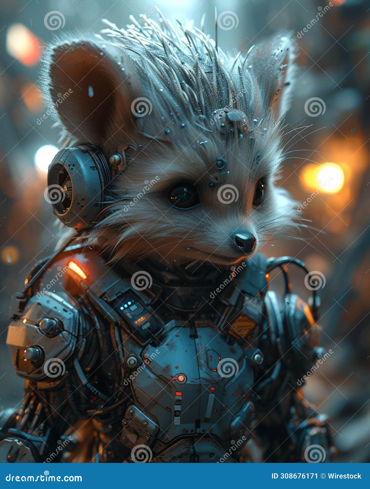 AI Generated Illustration of a Rusty Robotic Mouse Figure Stock ...