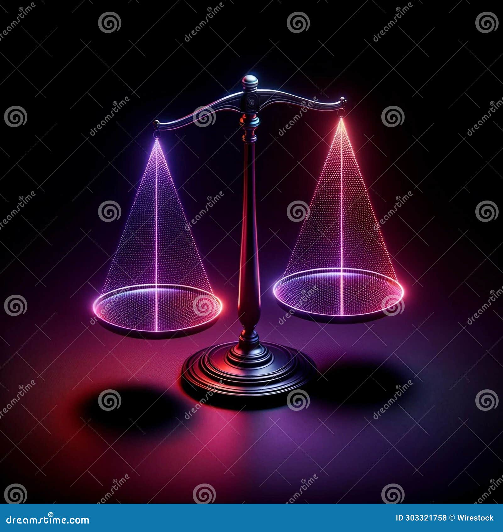 A Scale in the Shape of an Hourglass, Illuminated by a Range of Vibrant ...