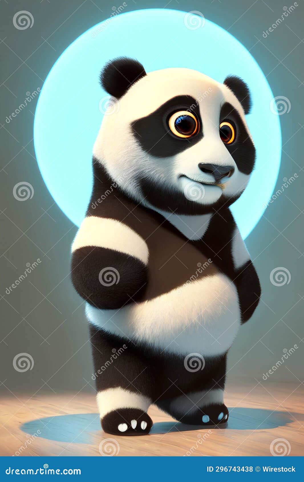 Scared Red Panda. Cartoon Red Panda Runs Scared And Screams. Unique ...