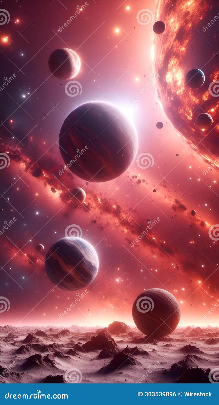 AI Generated Illustration of a Scenic View of Planets, Stars, and ...