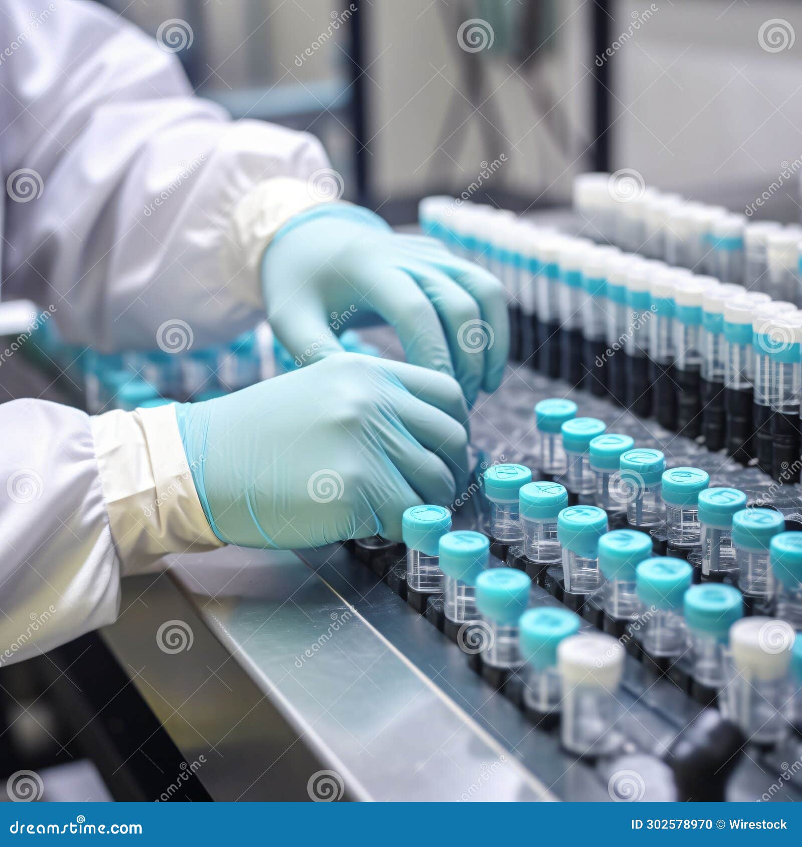 AI Generated Illustration of a Scientist Arranging Glass Tubes in the ...