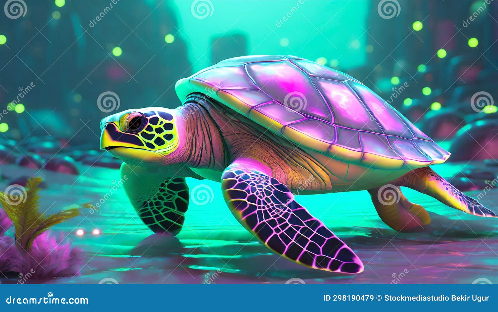 An AI-generated Illustration of a Sea Turtle Stock Illustration ...