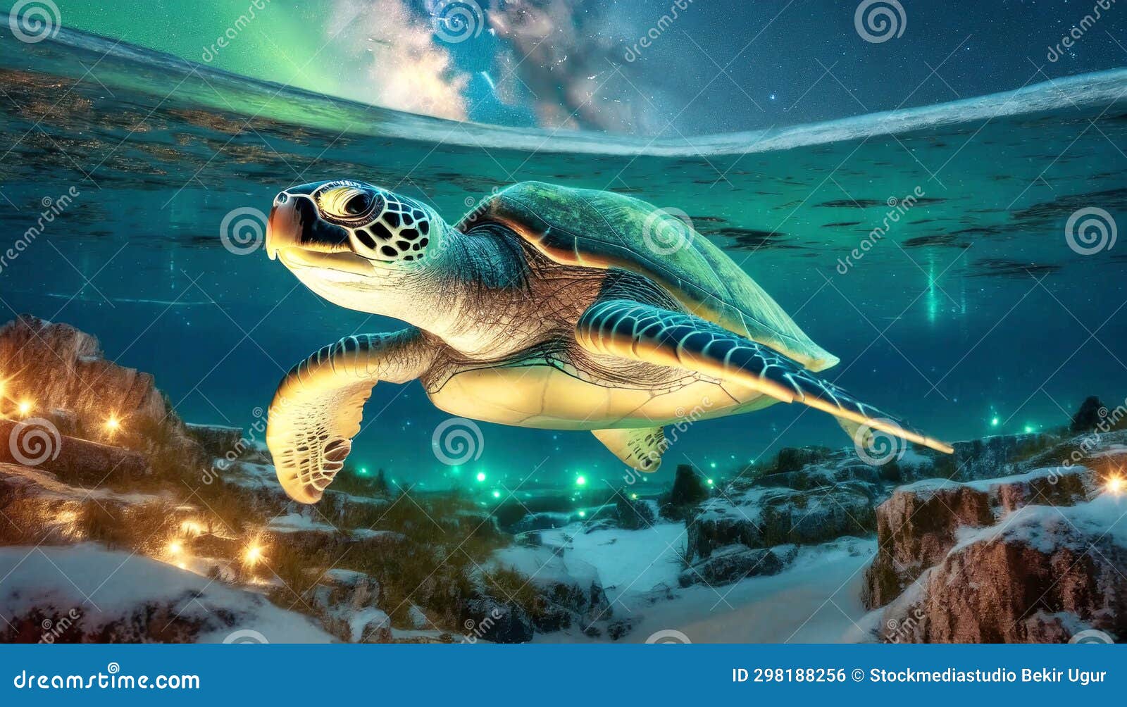 An AI-generated Illustration of a Sea Turtle Stock Illustration ...