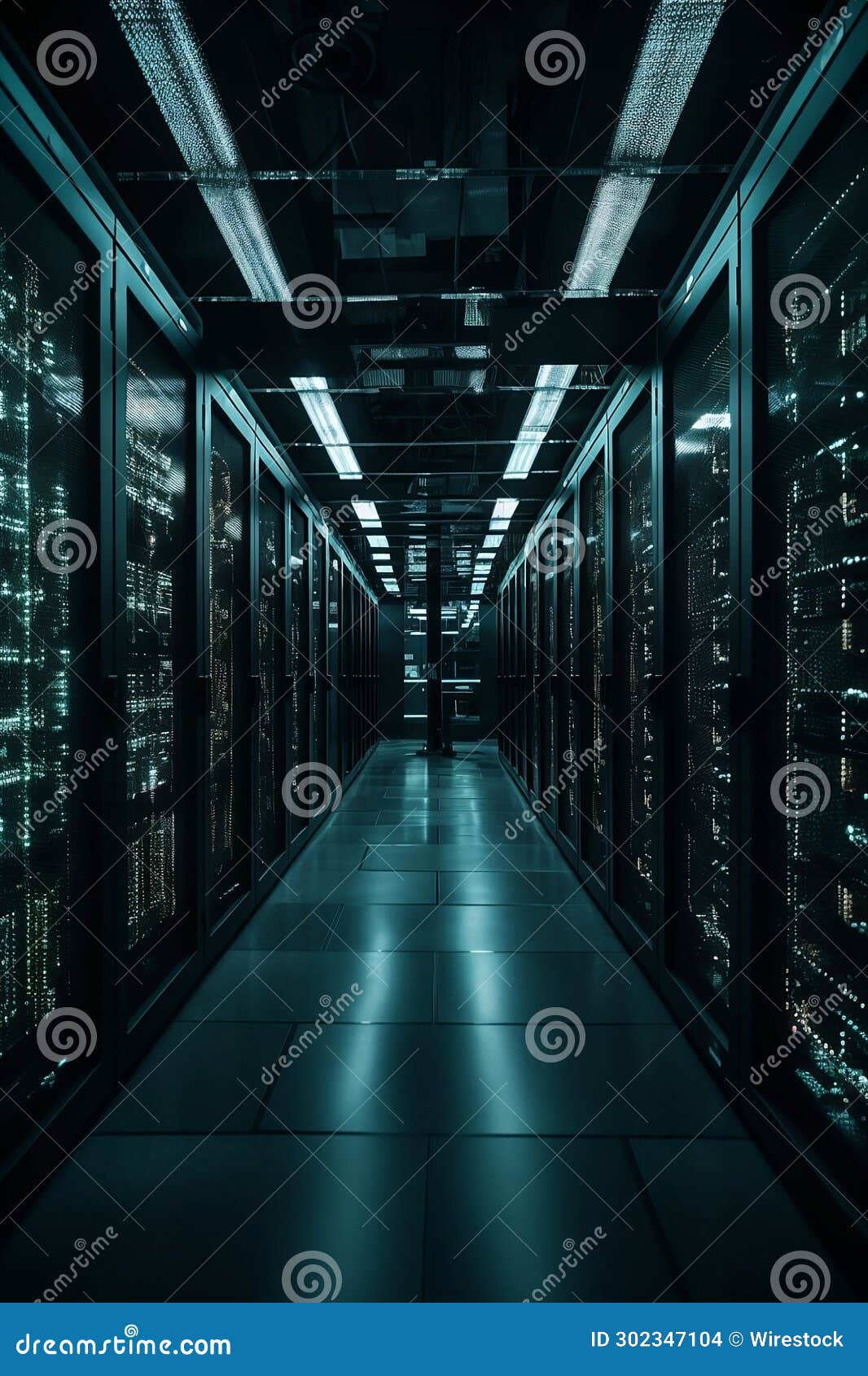 AI Generated Illustration of a Server Room within a Data Center ...