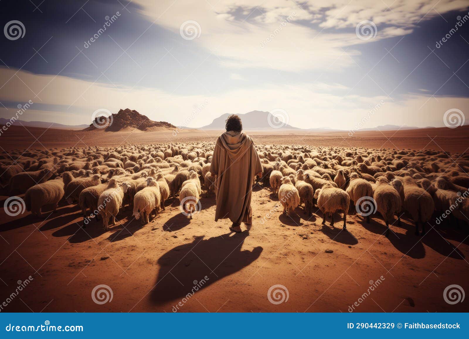 Shepherd in the desert stock illustration. Illustration of judea ...