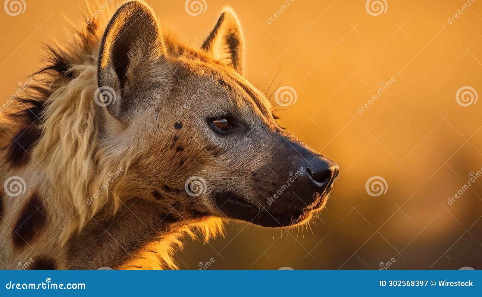 AI Generated Illustration of the Side Profile of a Powerful Hyena Stock ...