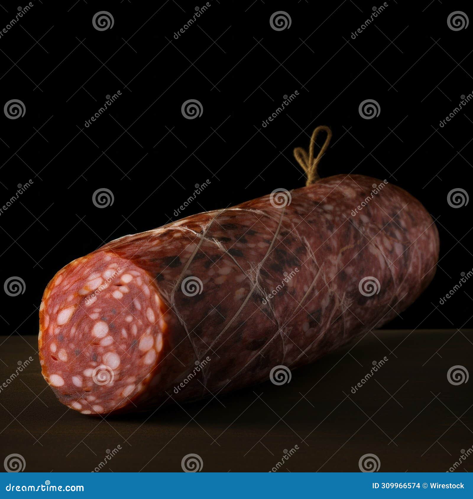 AI Generated Illustration of a Single Sausage Tied with String Stock ...