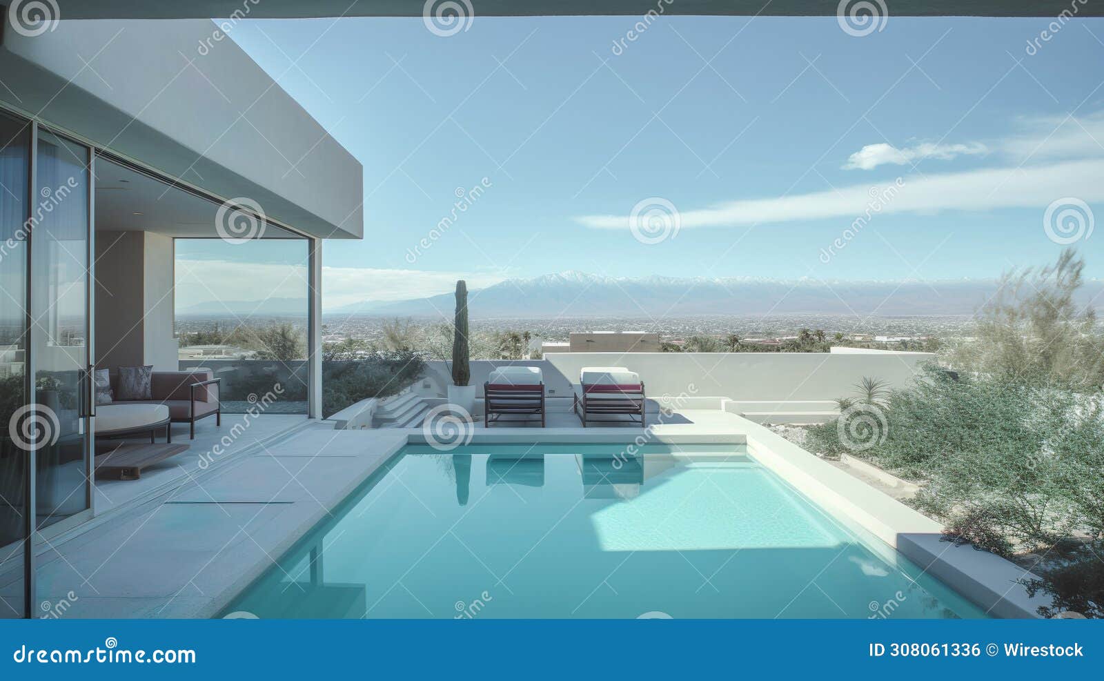 A Sleek Infinity Pool with Still Water, Reflecting the Adjacent Trees ...
