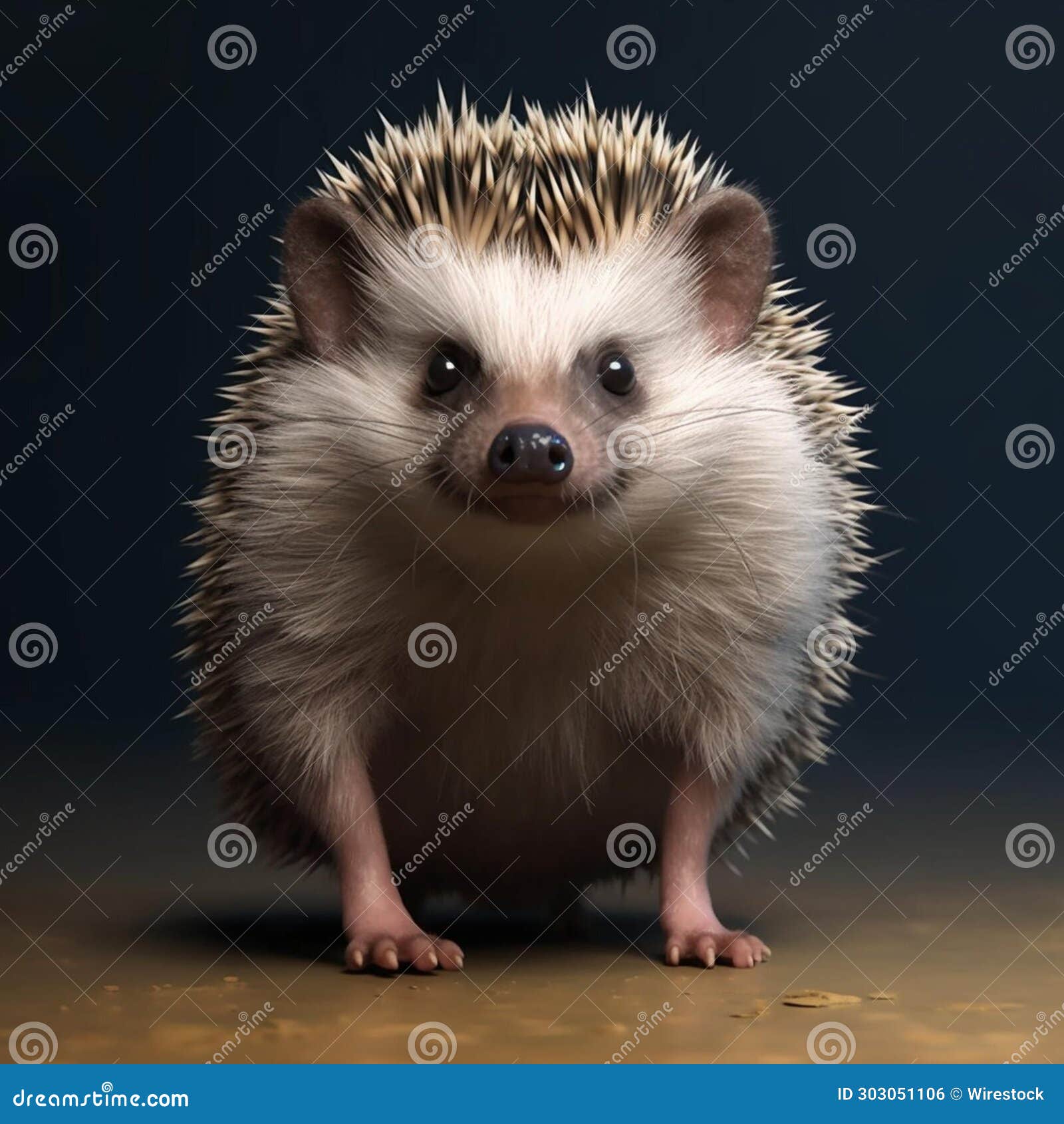AI Generated Illustration of a Small Hedgehog Looking Up Inquisitively ...