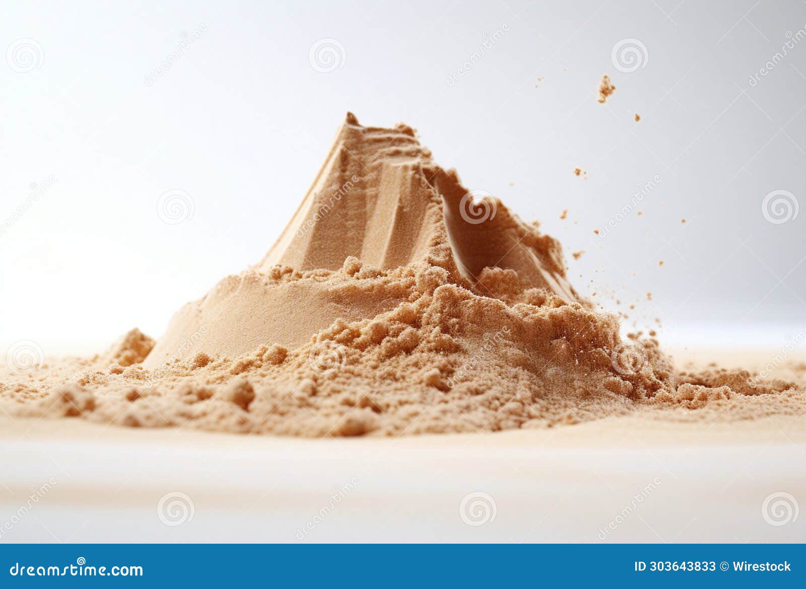 AI-generated Illustration of a Small Mound of Brown Sand on a White ...