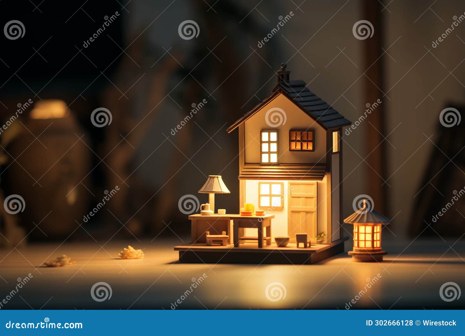 AI-generated Illustration of a Small Scale Model of a Two-story House ...