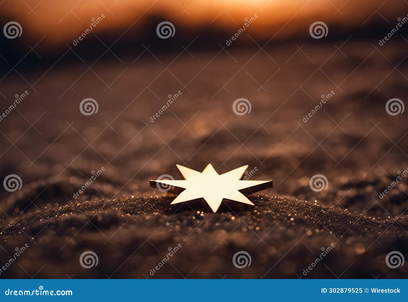 AI Generated Illustration of a Small Silver Star on a Sandy Beach at ...
