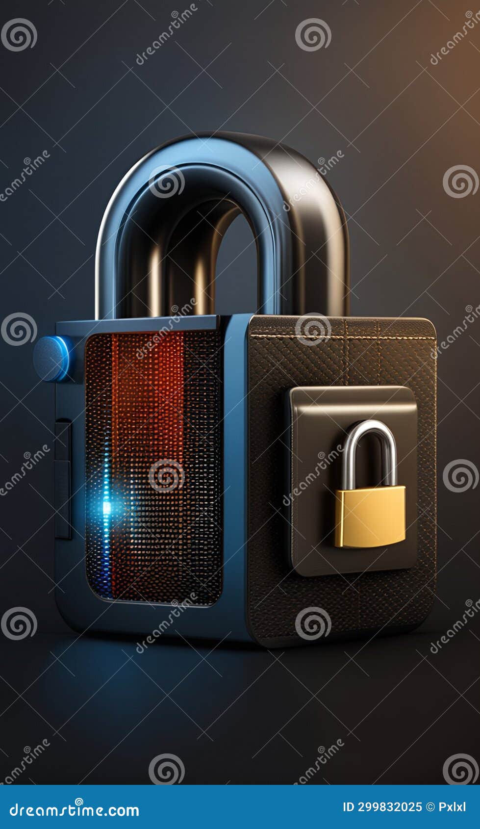 AI Generated Illustration of a Smartphone with a Padlock Symbol Stock ...