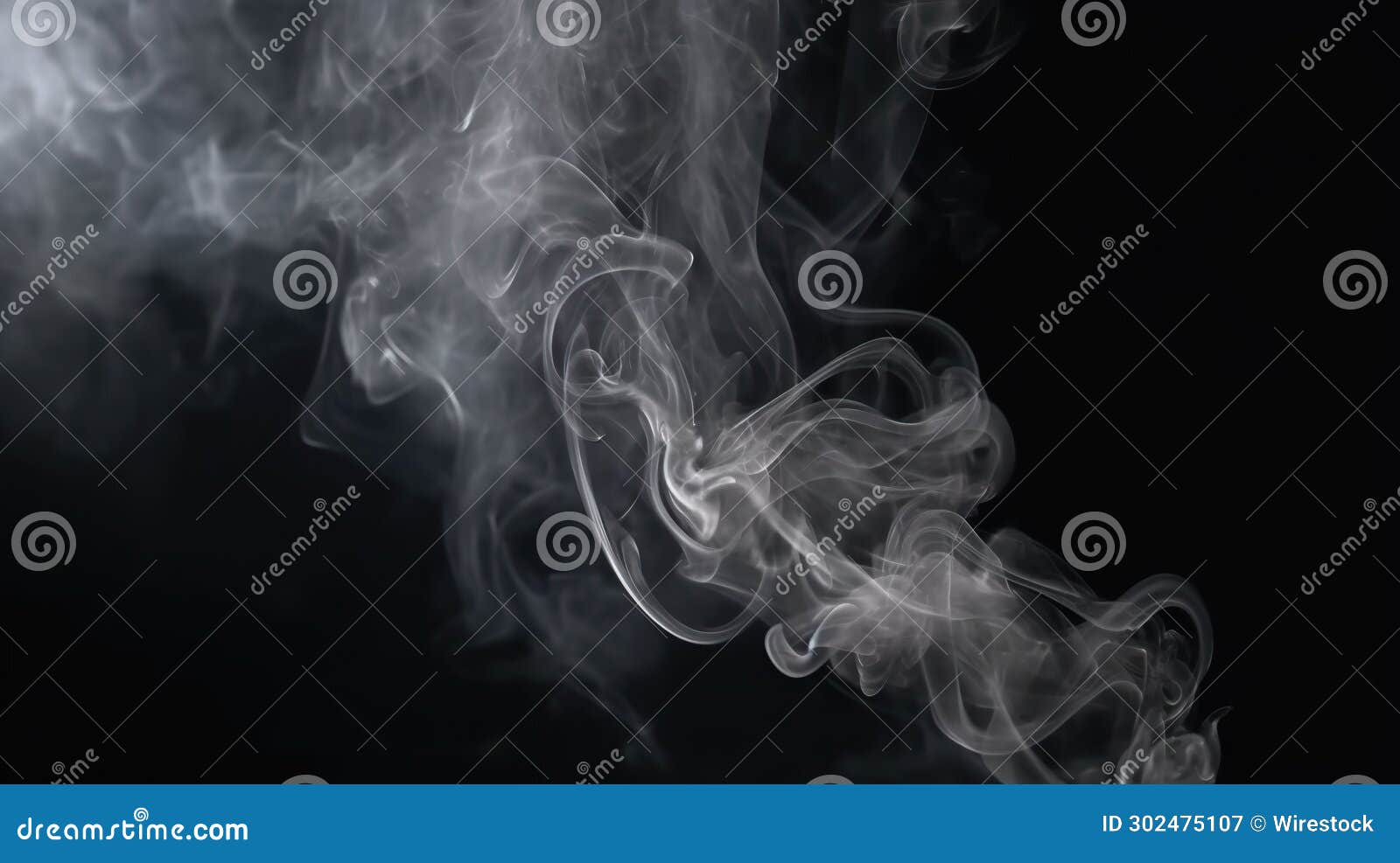 Ai Generated Illustration of Smoke Creating Beautiful Curves on a Black ...