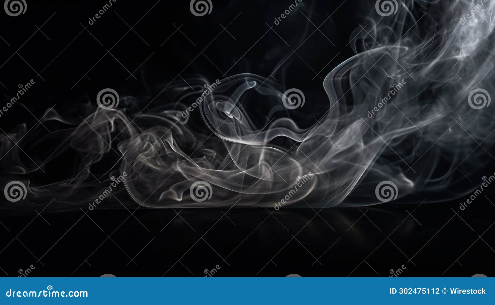 Ai Generated Illustration of Smoke Creating Beautiful Curves on a Black ...