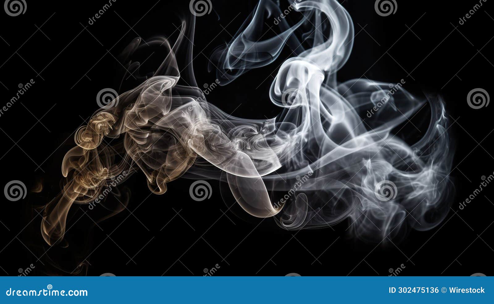 Ai Generated Illustration of Smoke Creating Beautiful Curves on a Black ...