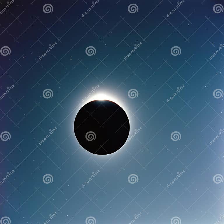 AI-generated Illustration of the Solar Eclipse in a Blue Sky Stock ...