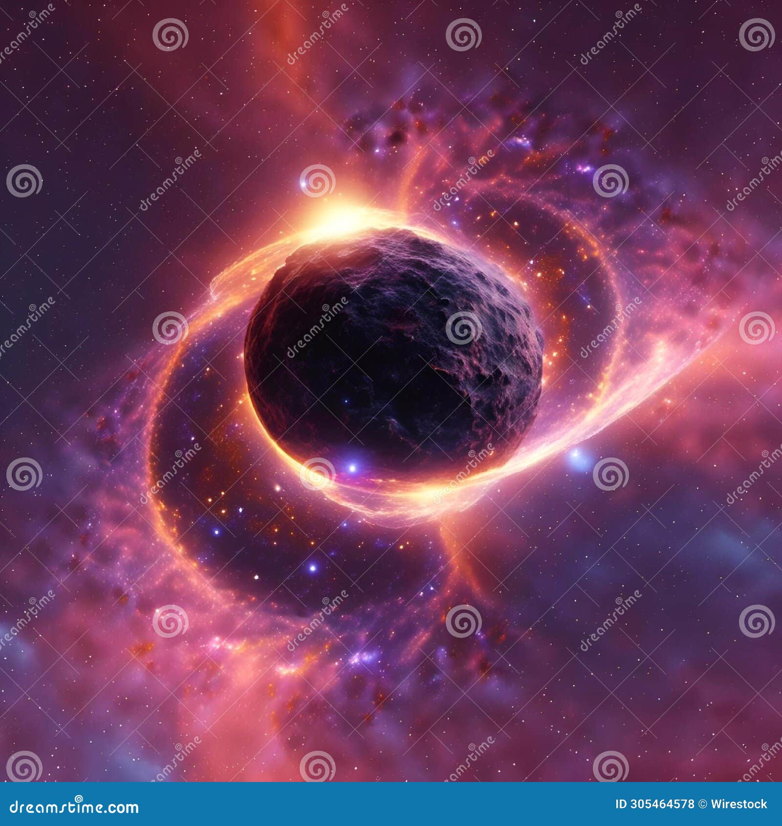AI Generated Illustration of a Space Collapse Surrounded by Stars and ...