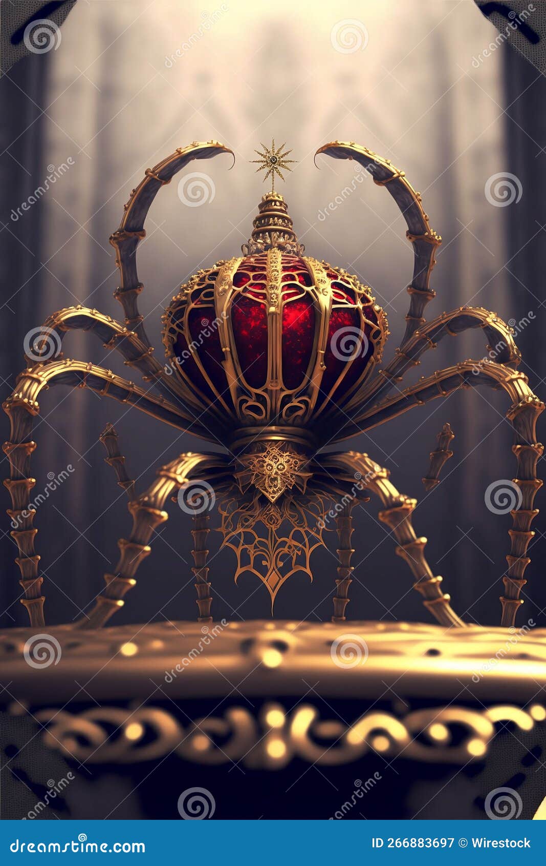 AI-generated Illustration of a Spider with a Luxury Crown Stock ...