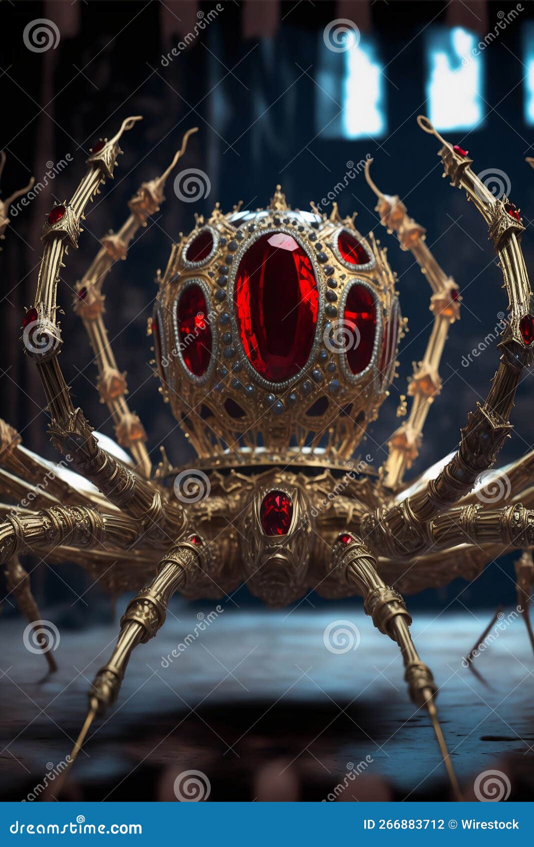 AI-generated Illustration of a Spider with a Luxury Crown Stock ...
