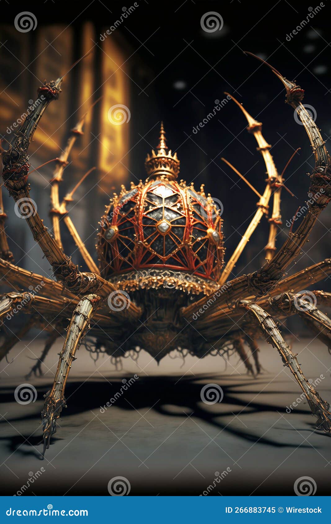 AI-generated Illustration of a Spider with a Luxury Crown Stock ...