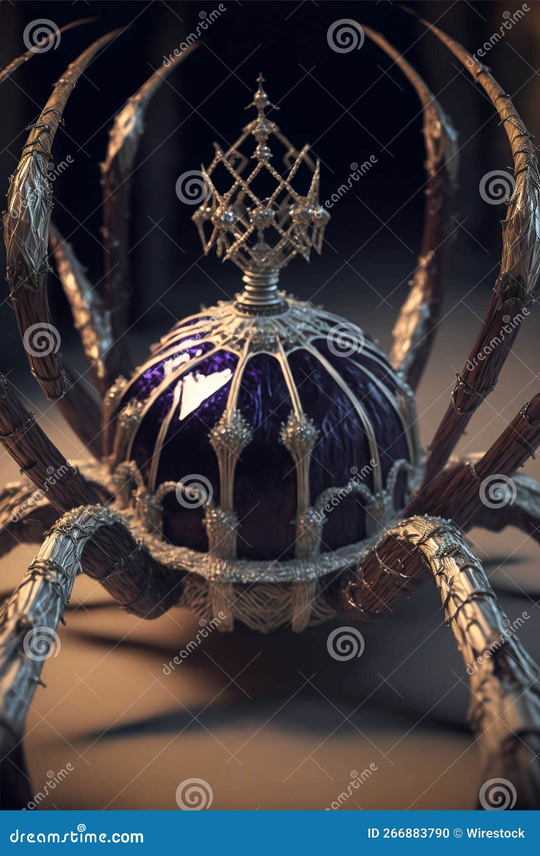 AI-generated Illustration of a Spider with a Luxury Crown Stock ...