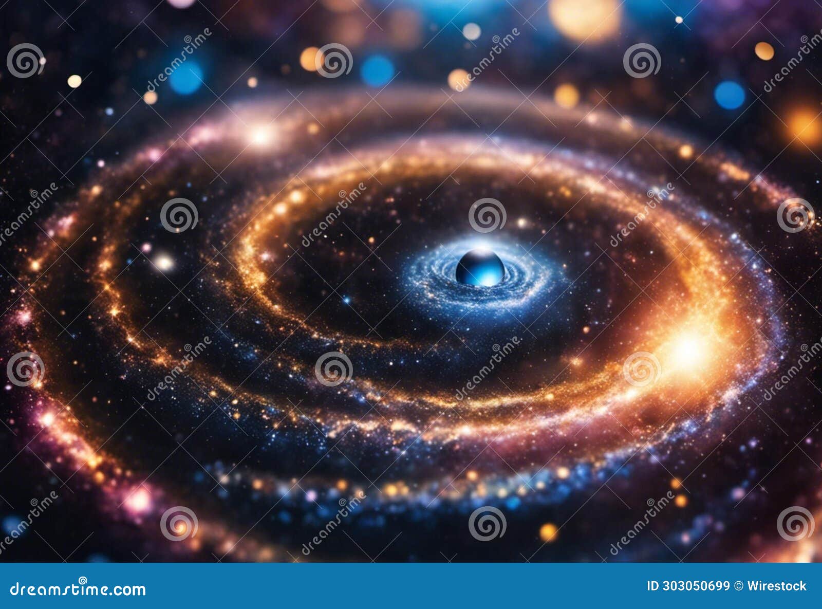 AI Generated Illustration of a Spiral Galaxy with a Black Hole at Its ...