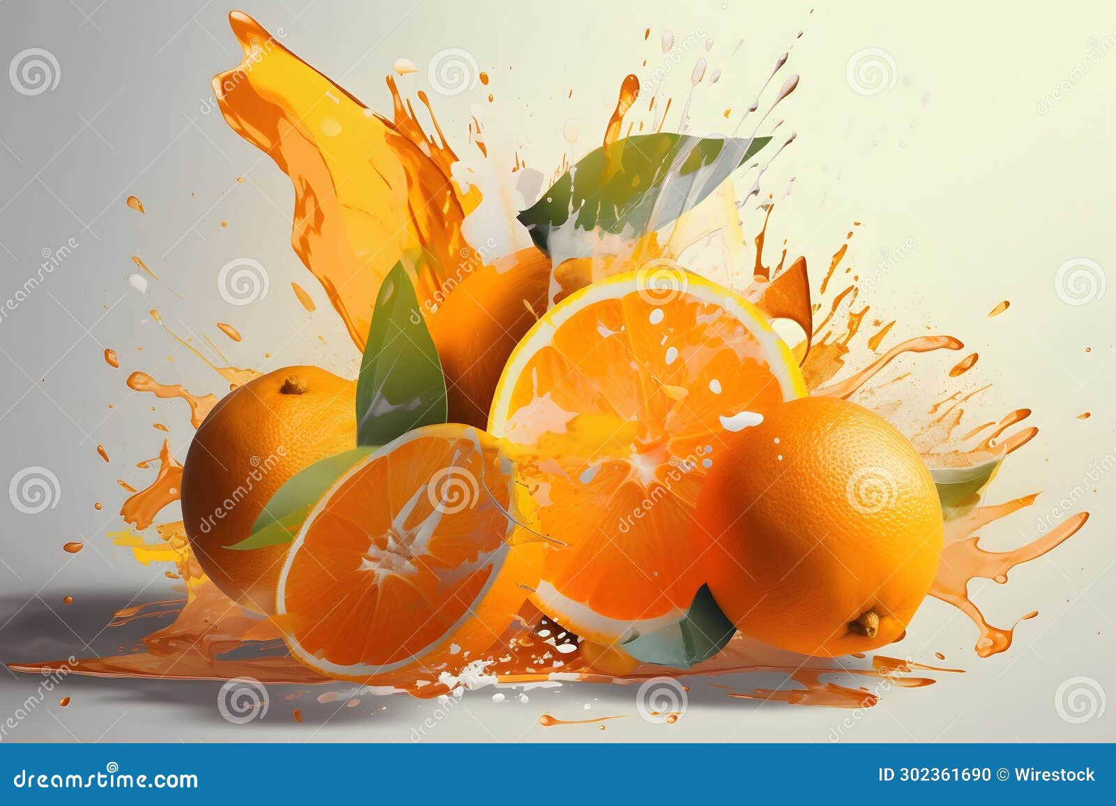 AI Generated Illustration of Splashing Exploding Orange Fruits for ...