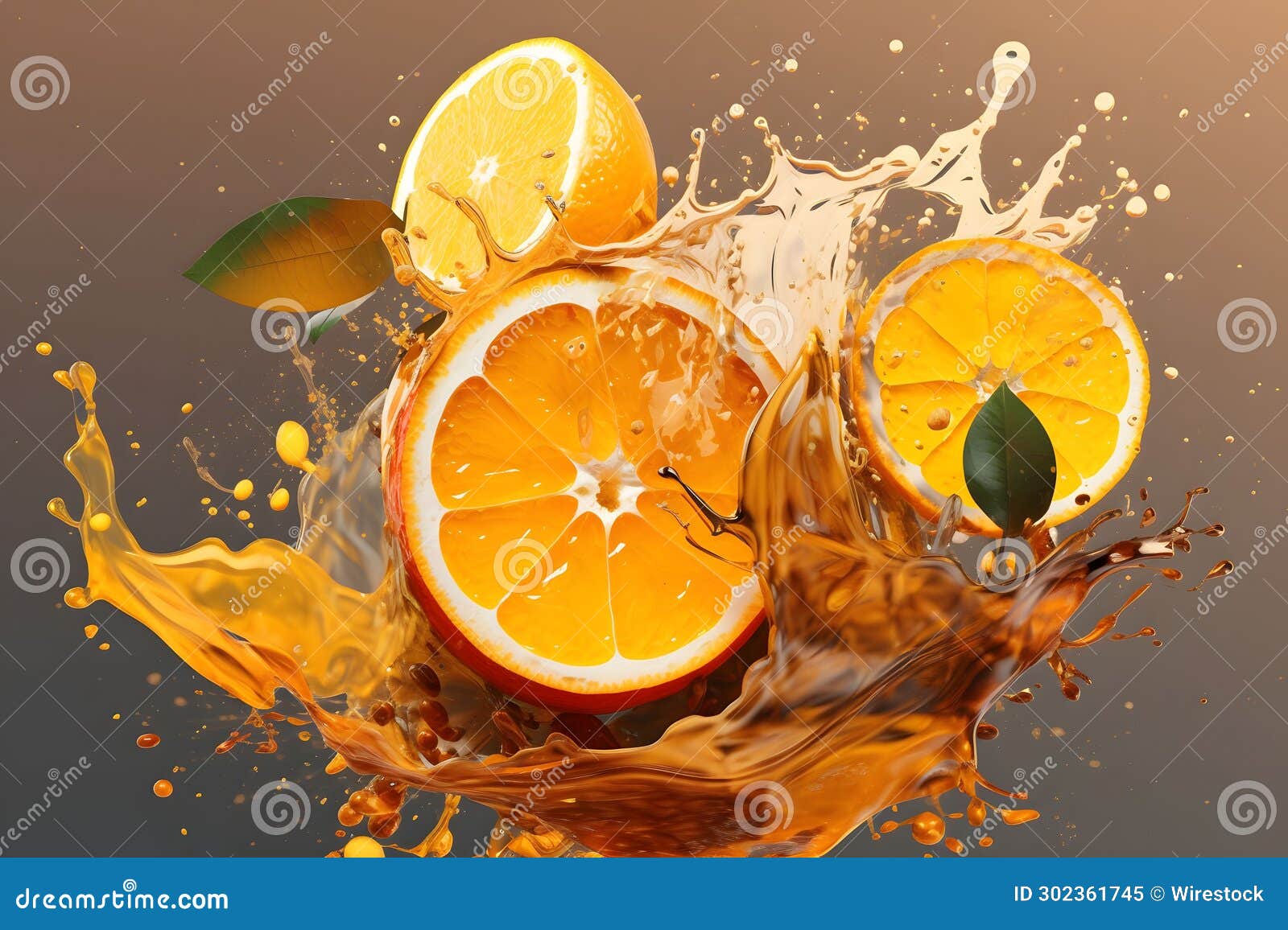 AI Generated Illustration of Splashing Exploding Orange Fruits for ...
