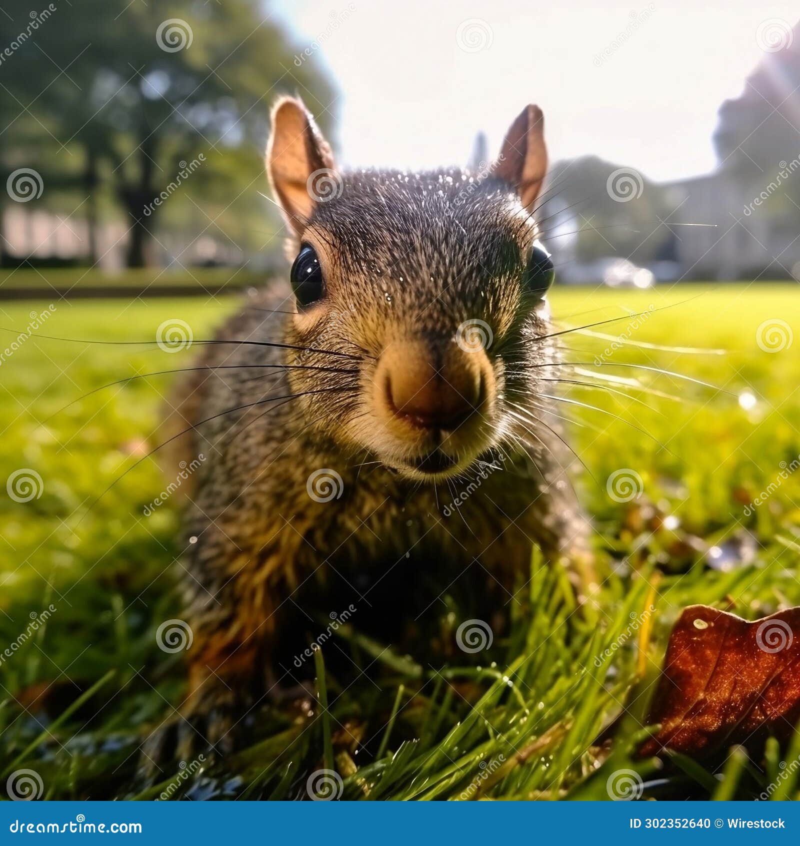 AI Generated Illustration of a Squirrel Standing in a Grassy Meadow ...