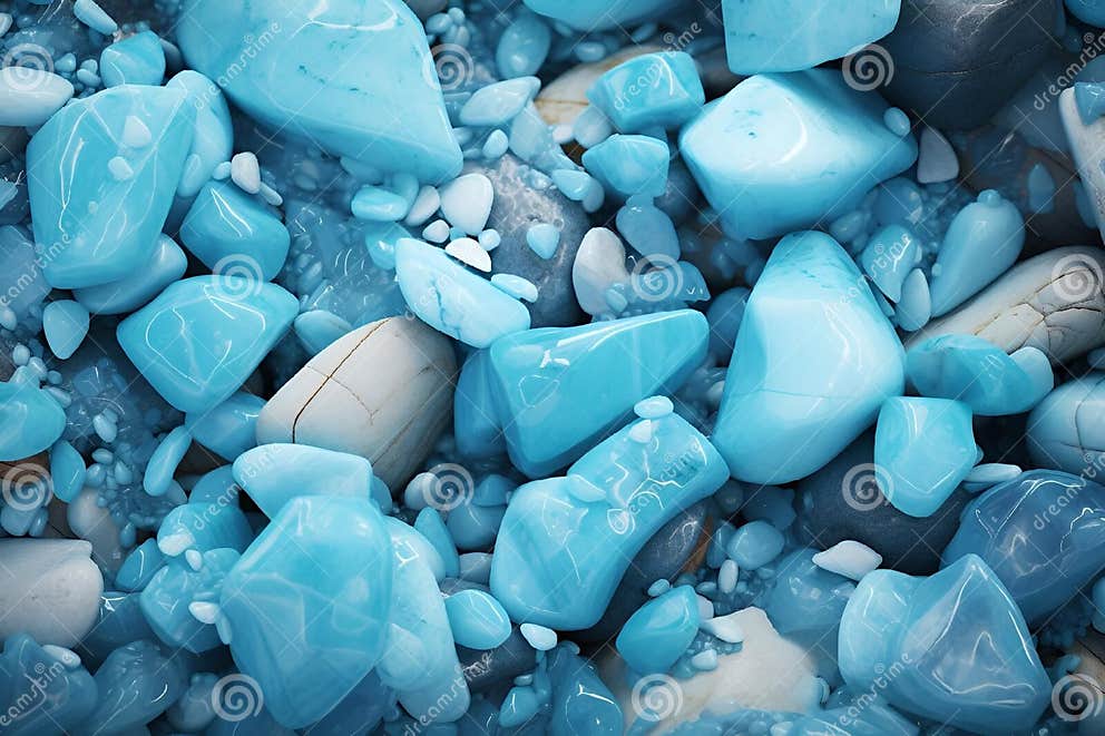 AI Generated Illustration of a Stack of Blue Pebbles Stock Illustration ...