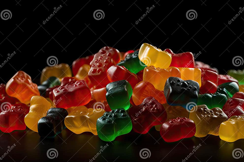 AI Generated Illustration of a Stack of Colorful Gummy Bears Stock ...