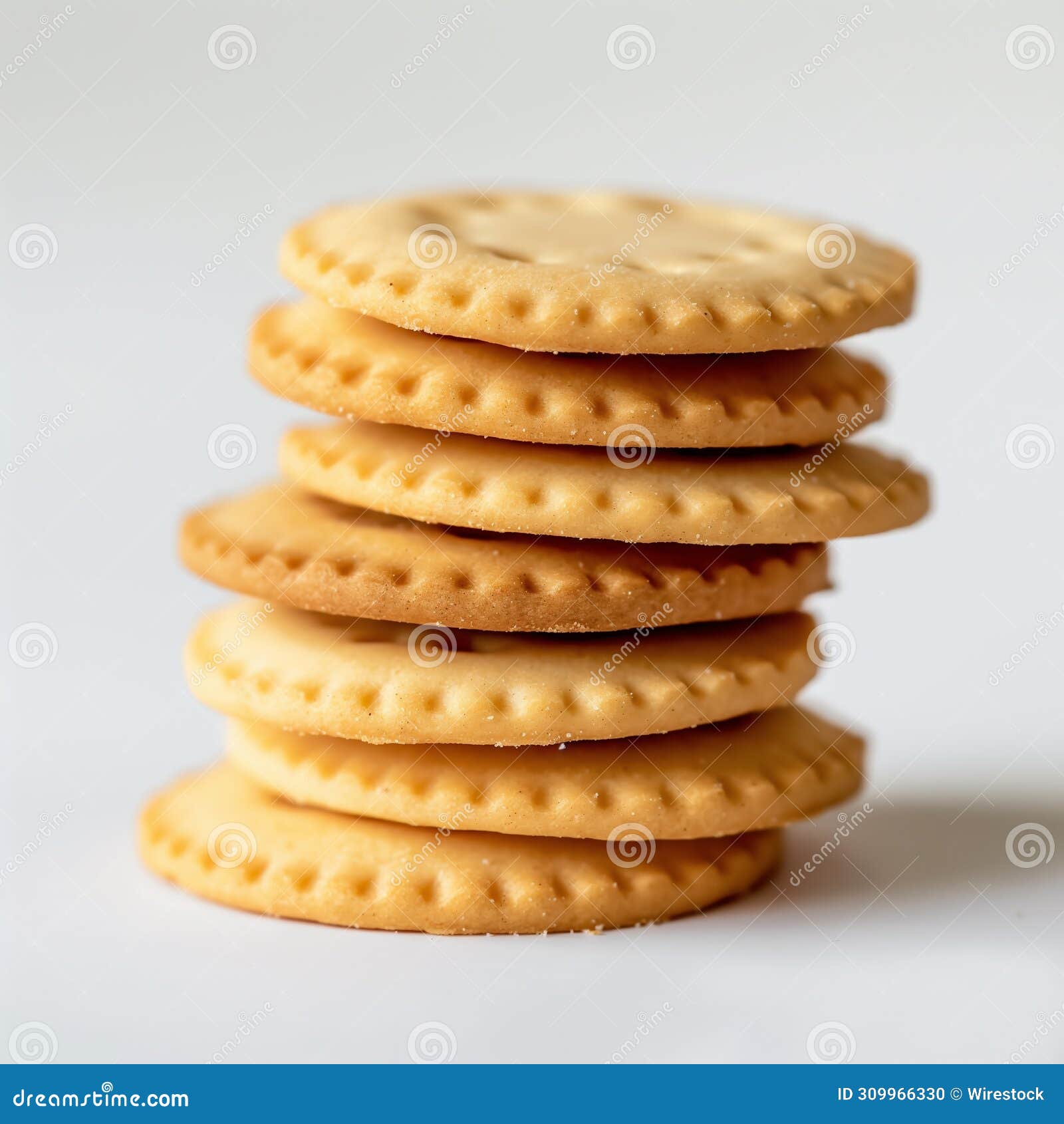 AI-generated Illustration Of A Stack Of Crackers On A White Background ...