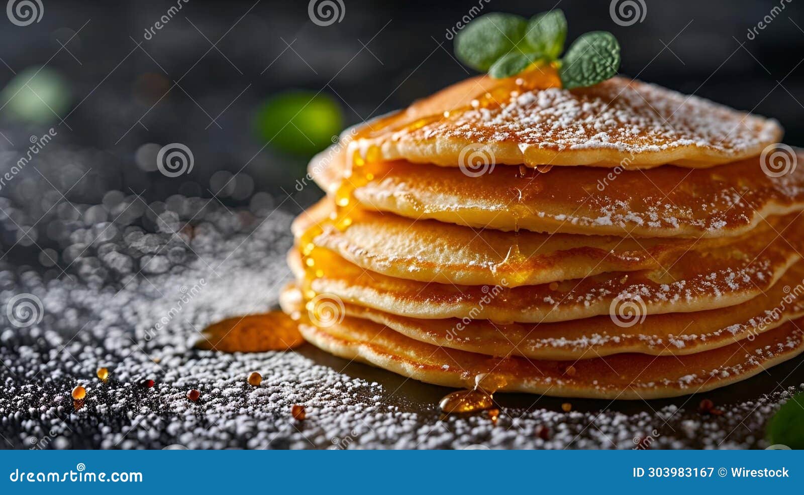 AI Generated Illustration of a Stack of Fluffy Pancakes Topped with ...