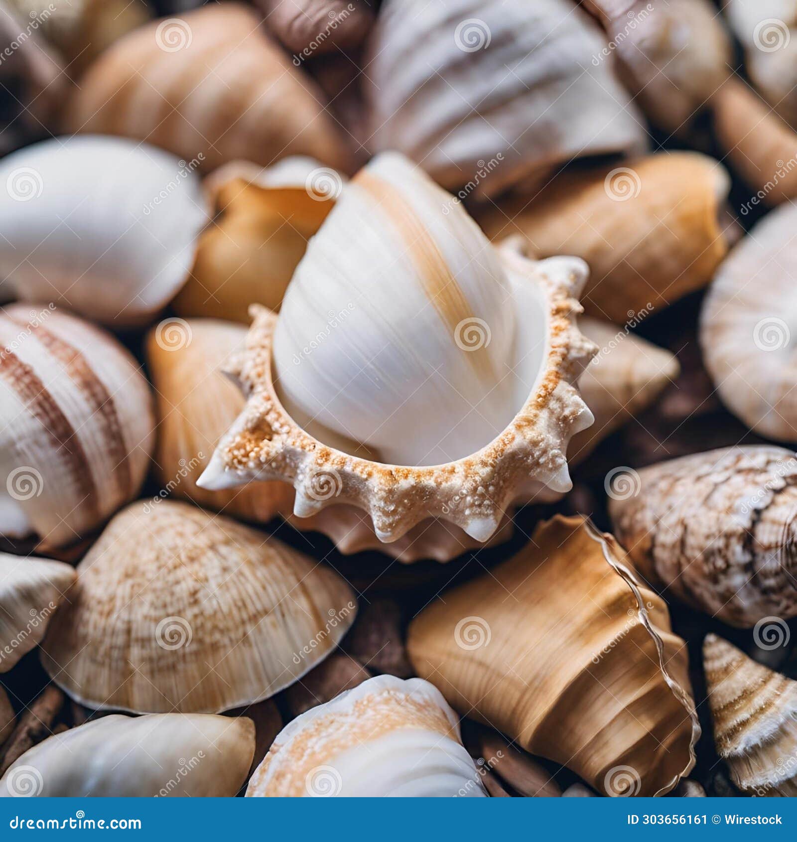 AI Generated Illustration of a Stack of Seashells Stock Illustration ...