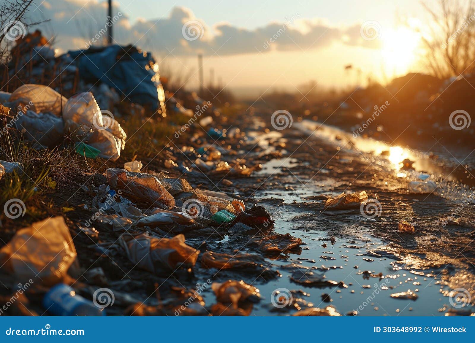 AI Generated Illustration of a Stack of Trash, Environment Pollution ...