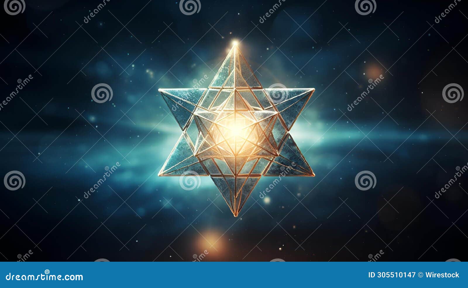 AI-generated Illustration of the Star of David and Celestial Elements ...