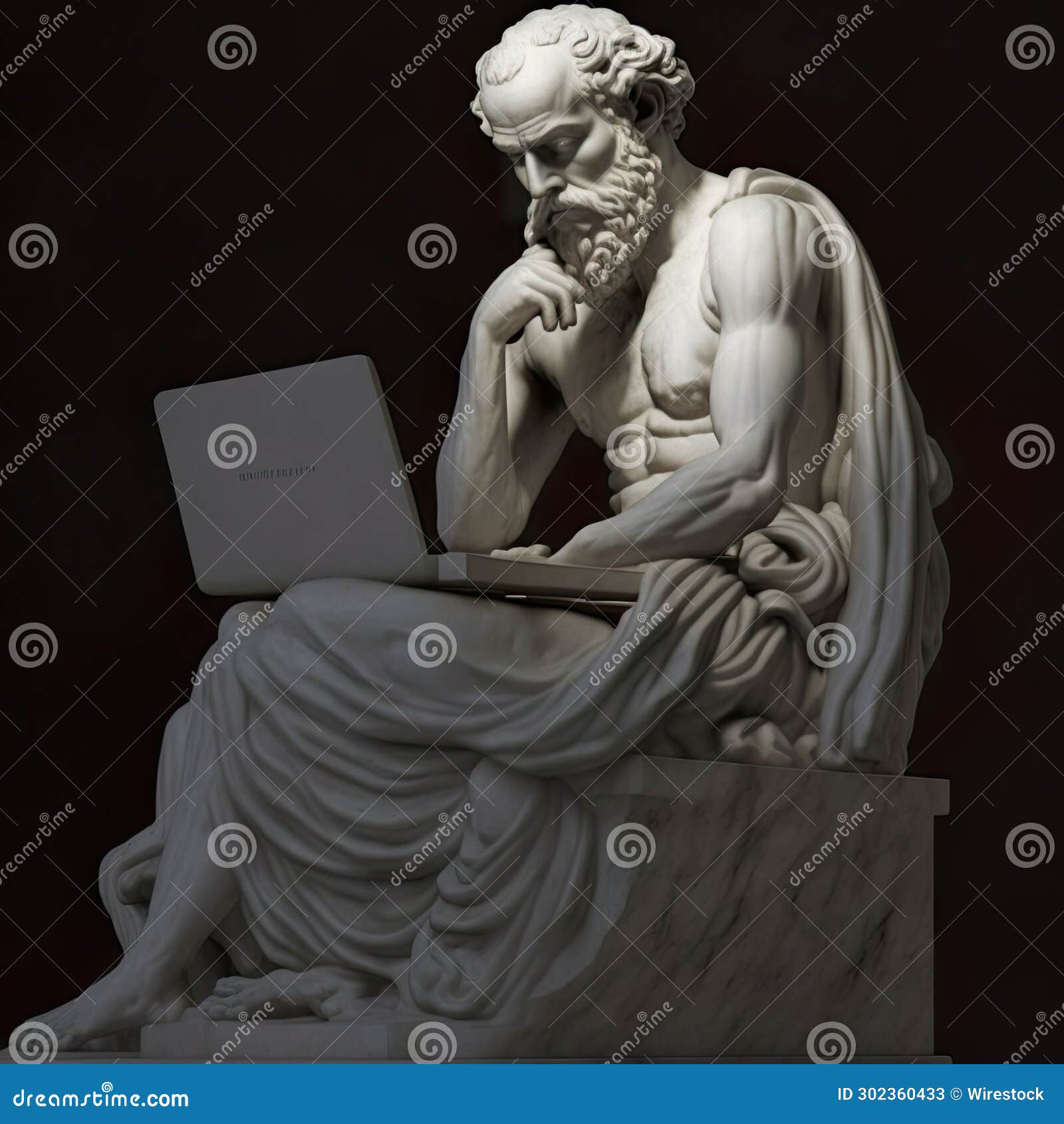 AI Generated Illustration of the Statue of Socrates, the Classical ...