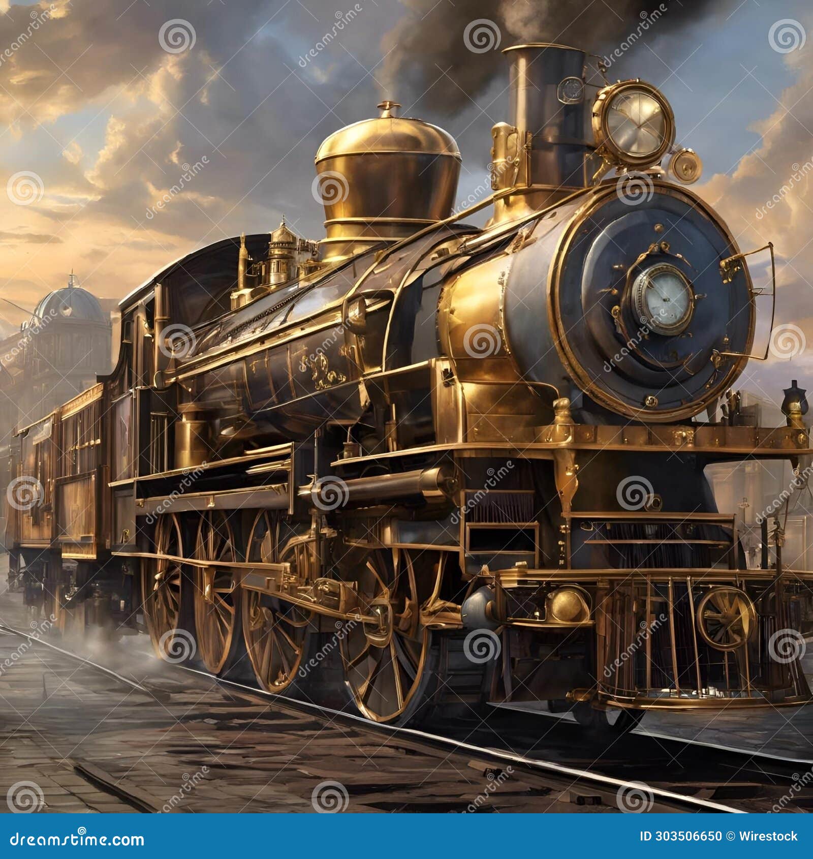 AI Generated Illustration of a Steampunk Steam Engine Stock ...