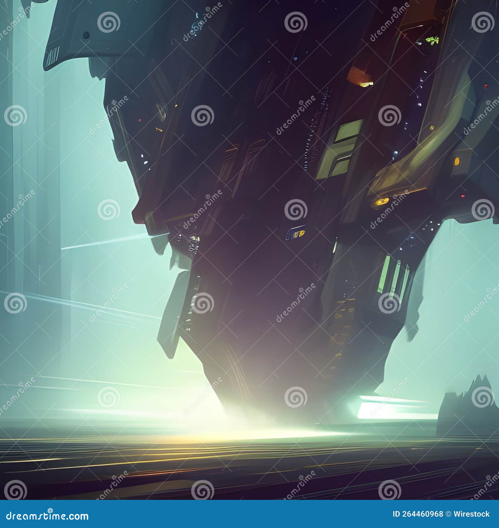 AI-generated Illustration of a Strangely Shaped Dark Tech Machine with ...