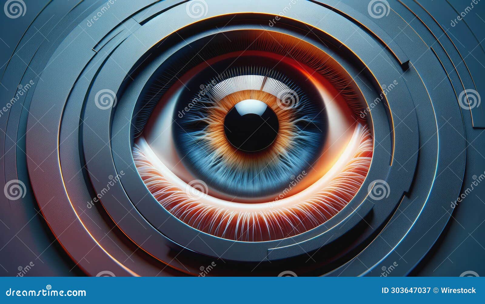 AI Generated Illustration of a Striking Human Eye in the Center of a ...