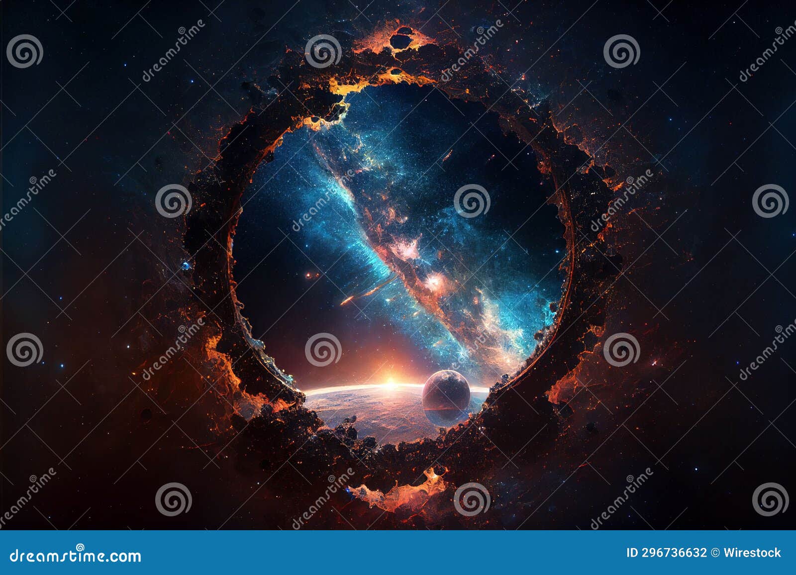 AI Generated Illustration of a Stunning Cosmic Spiral Nebula ...